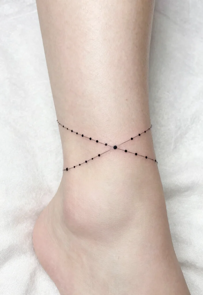 12 Ankle Bracelet Tattoo Ideas for Women: Subtle and Chic - Shadow Line ...