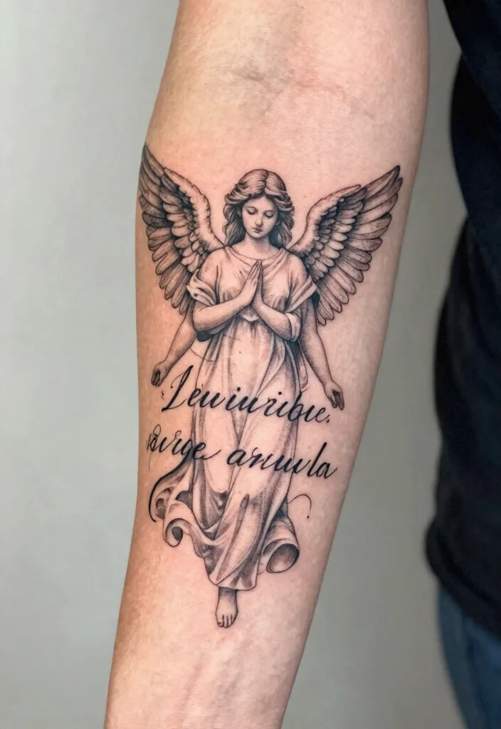14 Beautiful Angel Tattoo Design Ideas for Women: Soft and Elegant ...