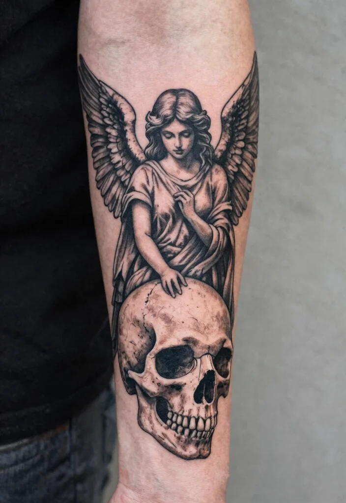 16 Angel Tattoo Design Ideas for Men: Powerful and Symbolic - Shadow ...
